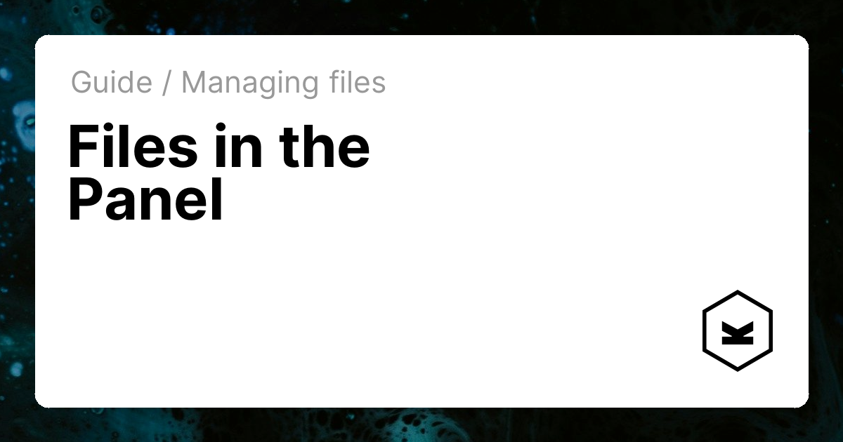 Files in the Panel | Kirby CMS