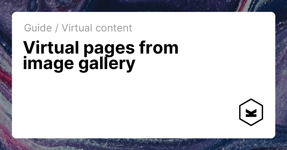 Virtual pages from image gallery | Kirby CMS
