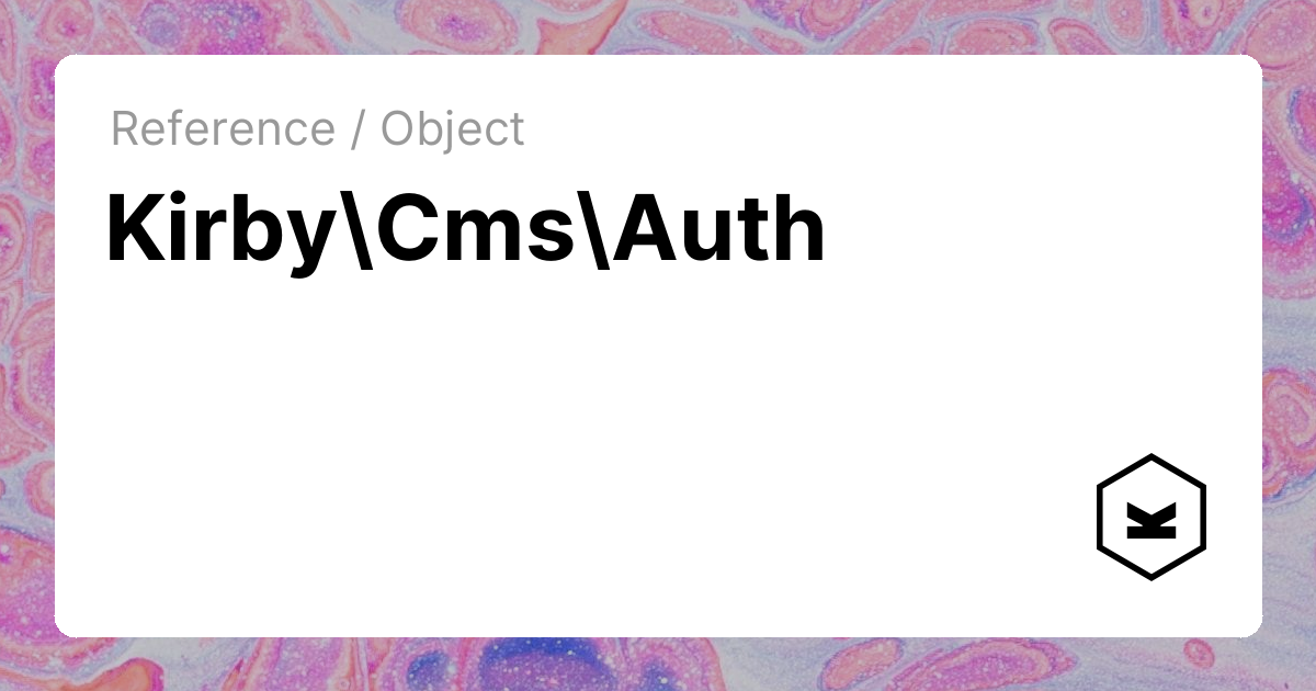 Auth | Kirby CMS