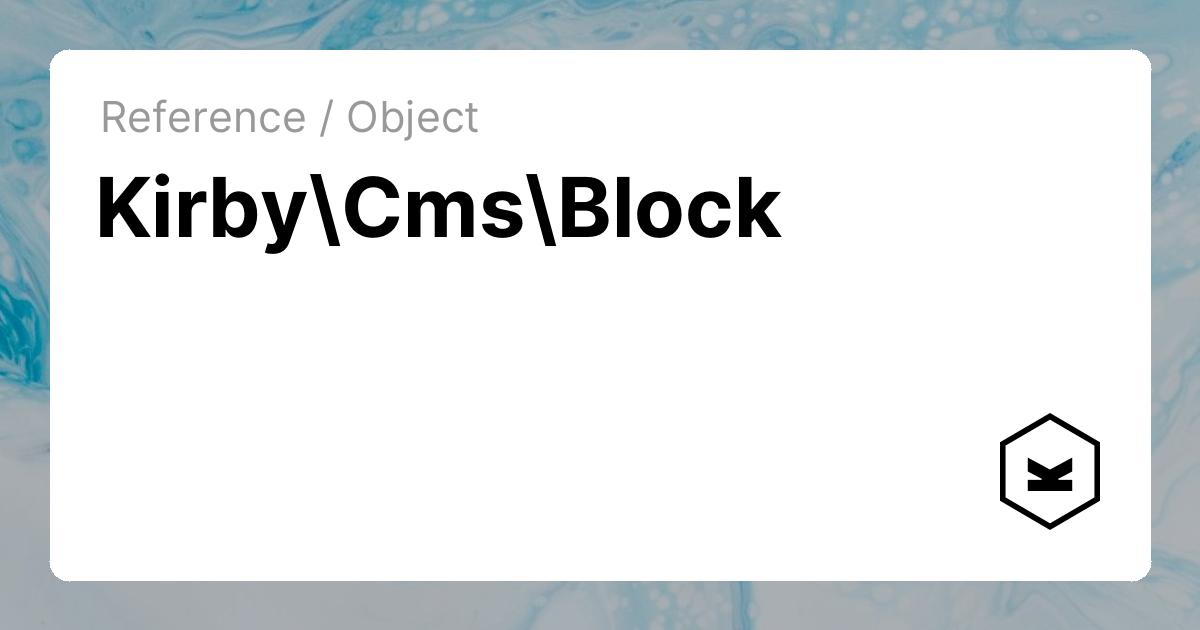 Block Kirby Cms