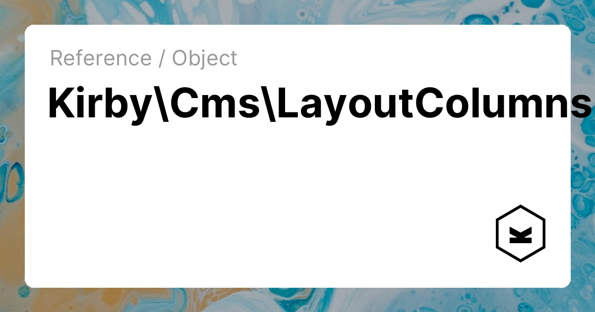 LayoutColumns | Kirby CMS