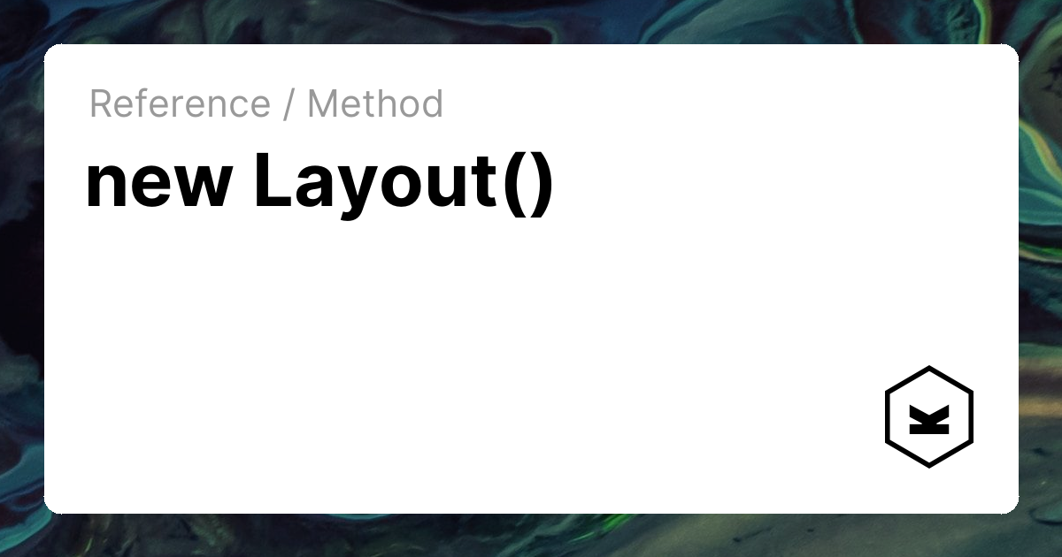 new Layout() | Kirby CMS