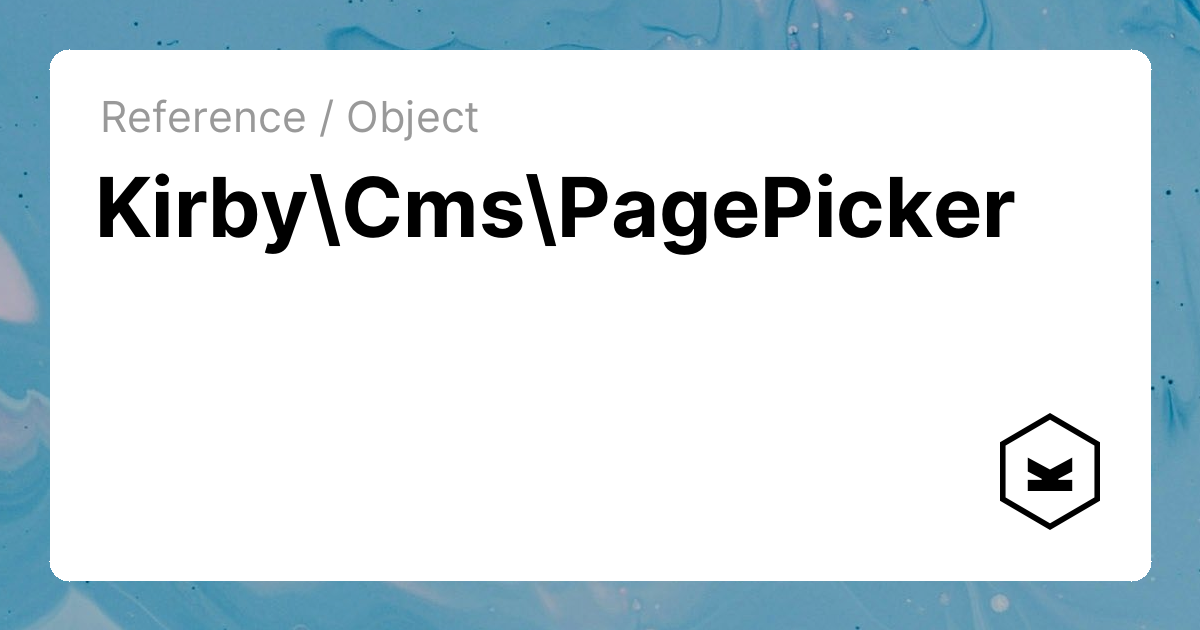 PagePicker | Kirby CMS
