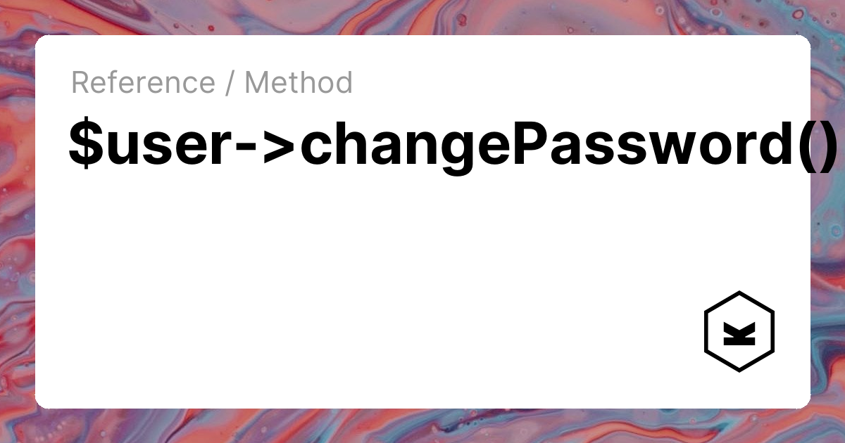 $user->changePassword() | Kirby CMS