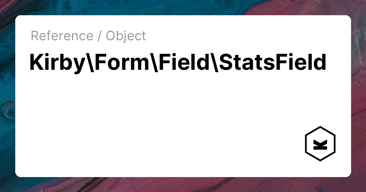 StatsField | Kirby CMS