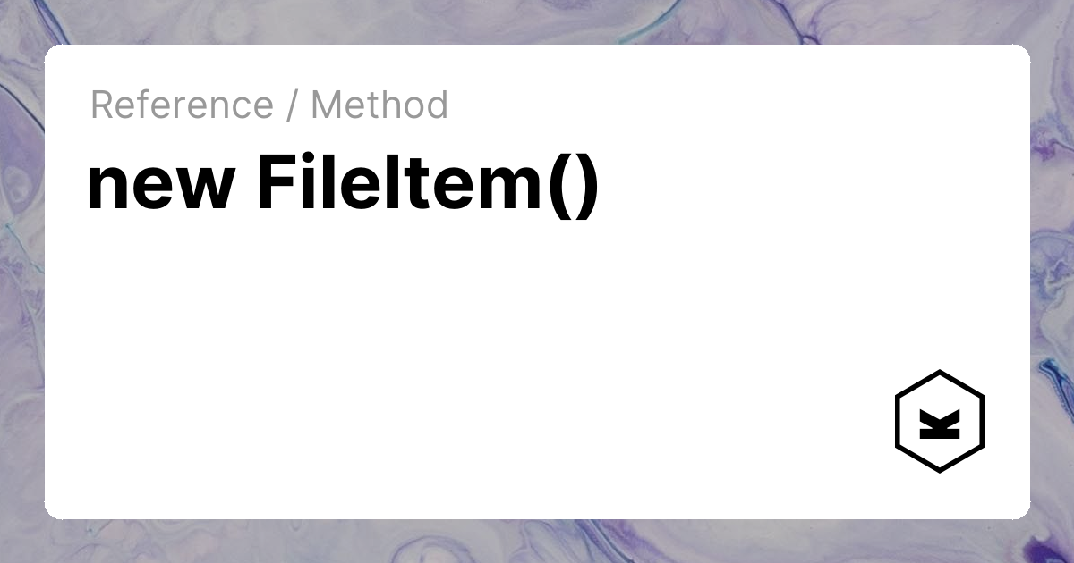 new FileItem() | Kirby CMS