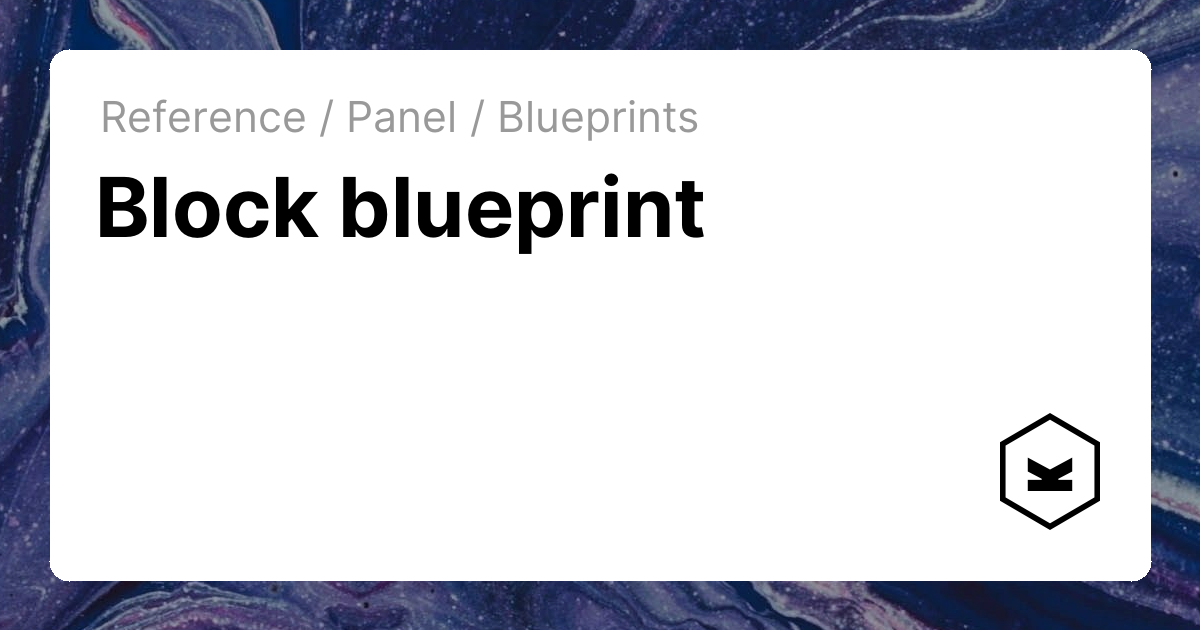 Block blueprint | Kirby CMS