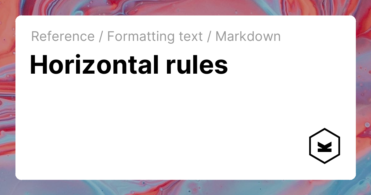 Horizontal rules | Kirby CMS